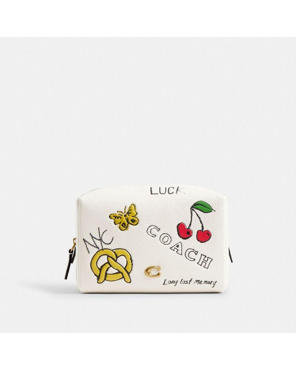 COACH Essential Cosmetic Pouch With Sketch Print in White | Lyst