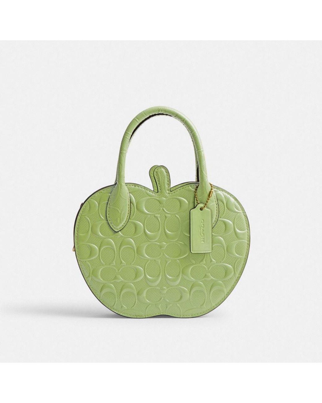 COACH Apple Bag In Signature Leather in Green | Lyst