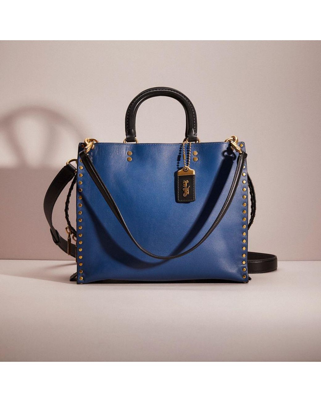 COACH Restored Rogue In Colorblock With Rivets in Blue | Lyst