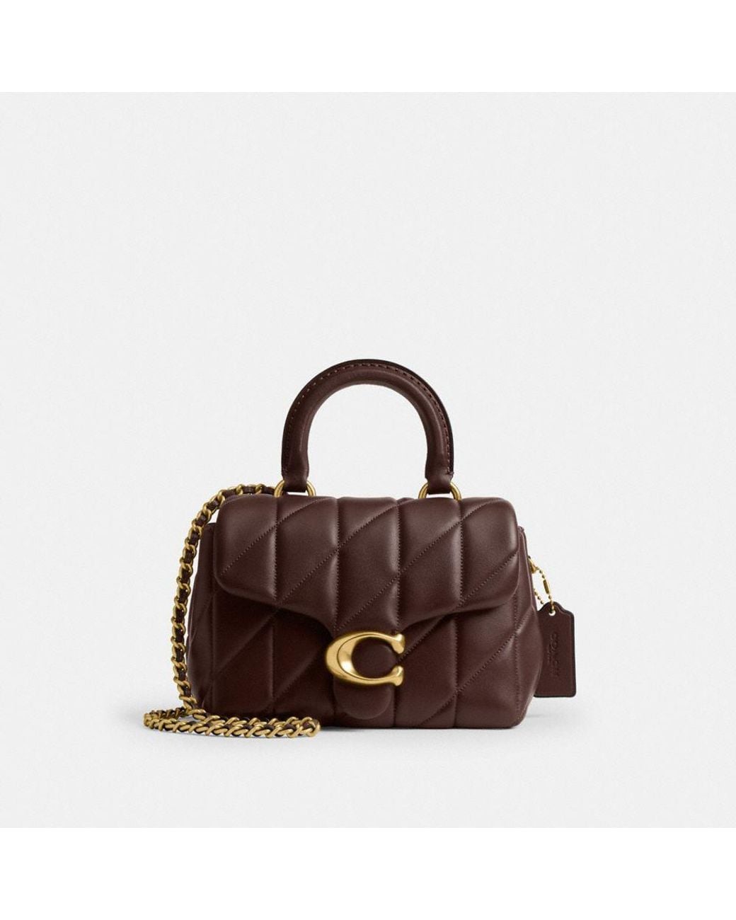 COACH Tabby Top Handle Bag With Quilting in Brown | Lyst