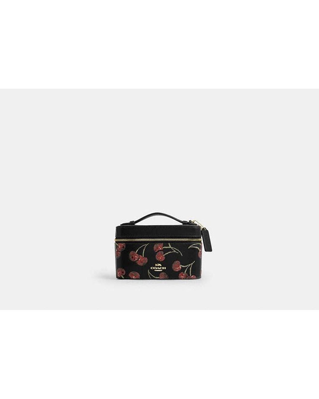 COACH Cosmetic Case With Cherry Print in Black | Lyst