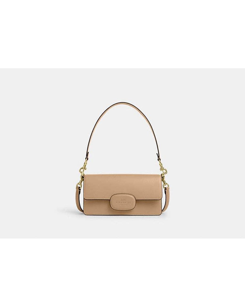 COACH Eliza Flap Crossbody With Leather Covered Closure in Black | Lyst