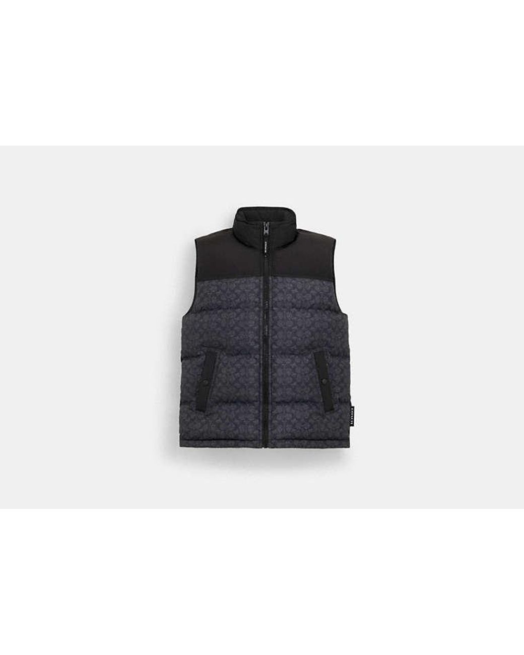 COACH Signature Down Vest In Recycled Polyester in Black for Men | Lyst