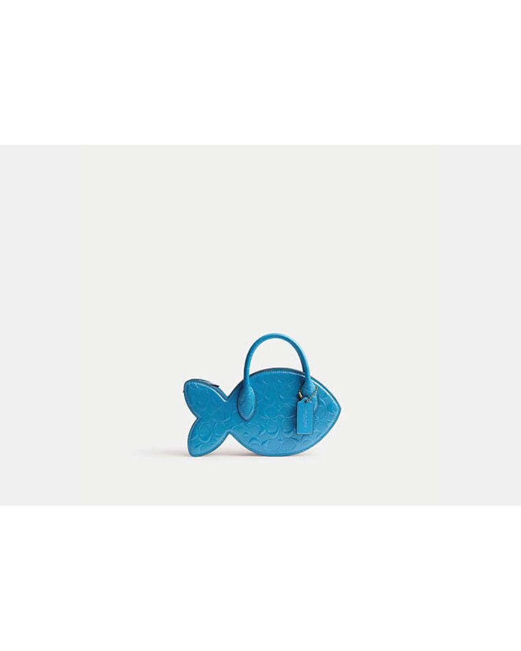 COACH Fish Bag In Signature Leather in Blue | Lyst