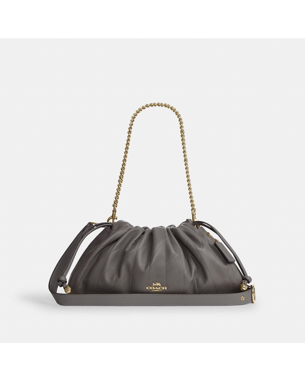 COACH Faye Large Shoulder Bag With Quilting in Brown | Lyst