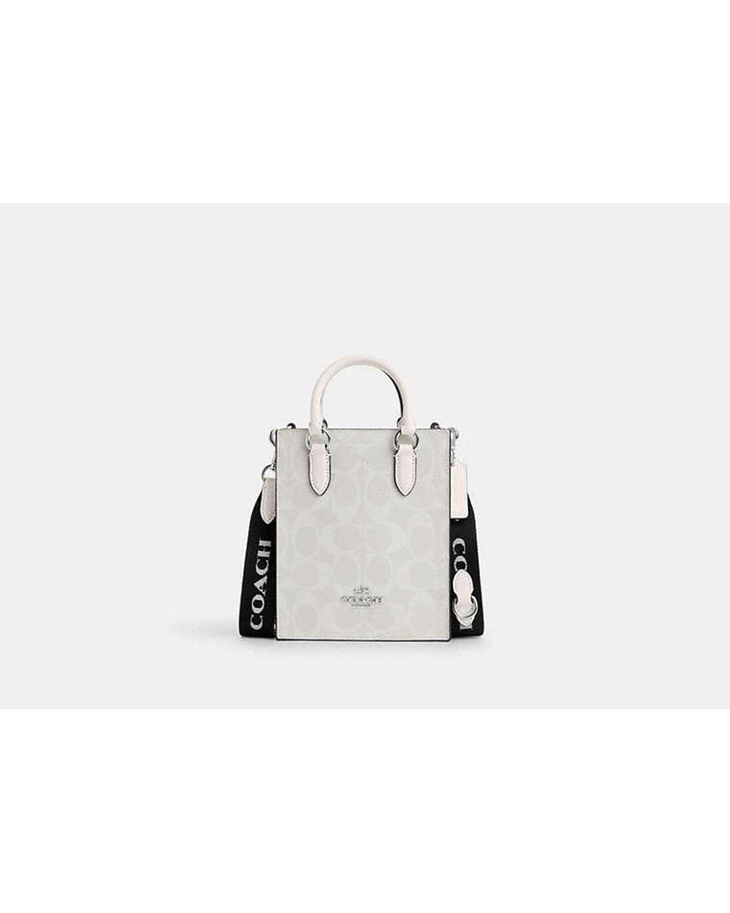 COACH Mini Tote In Signature Canvas in Black | Lyst UK