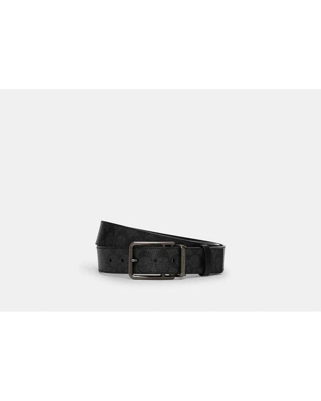 COACH Double Bar Buckle Cut To Size Reversible Belt, 38 Mm in Black for ...