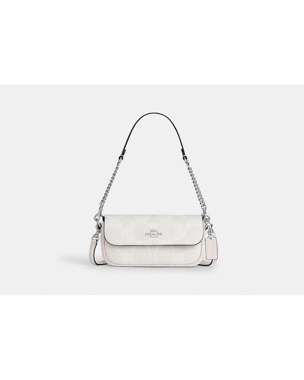 COACH Hailey Flap Bag In Signature Canvas in Black | Lyst