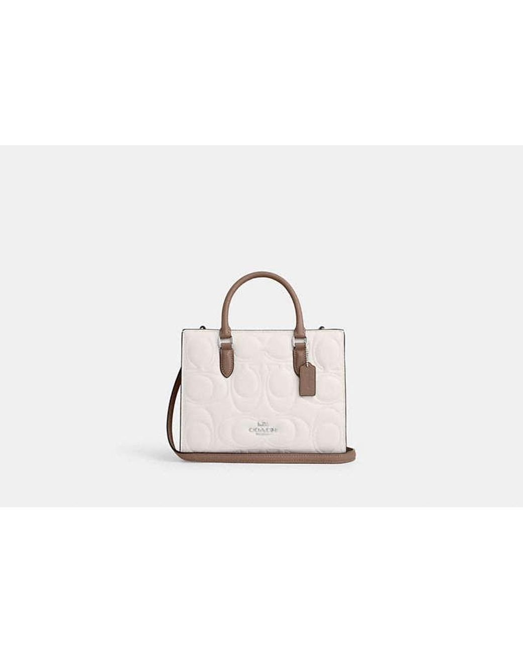 COACH Maggie Small Tote Bag In Blocked Signature Leather in Black | Lyst