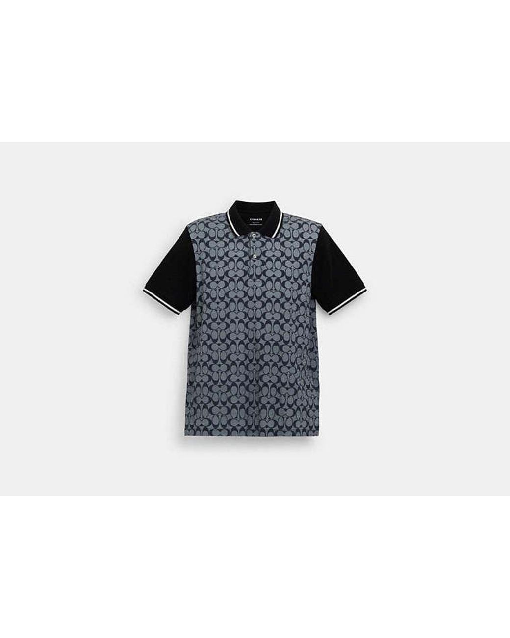 COACH Signature Polo in Black for Men | Lyst