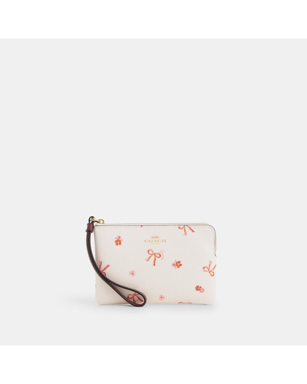 Coach Outlet Corner Zip Wristlet With Bow Print | Lyst