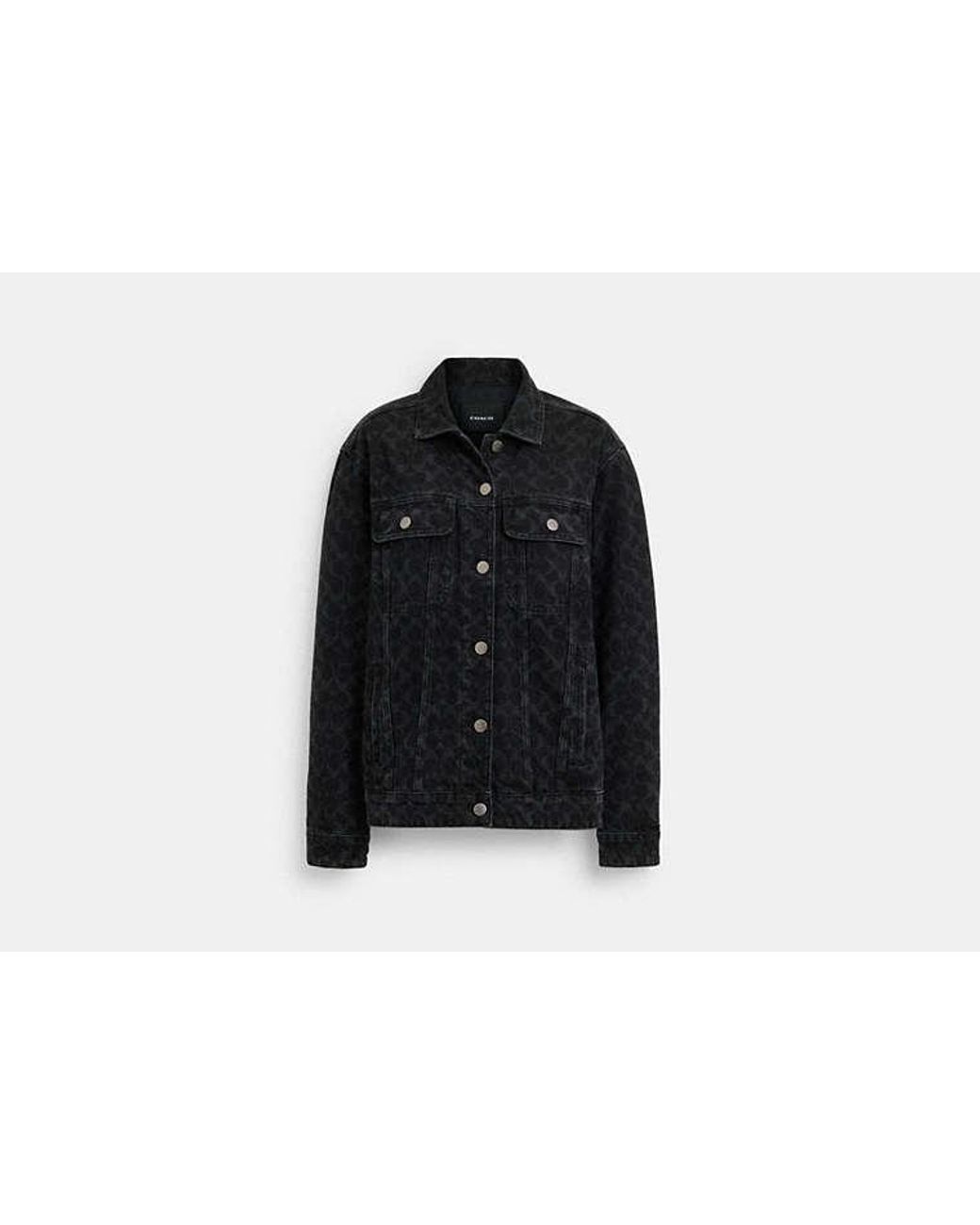 COACH Signature Denim Jacket in Black | Lyst