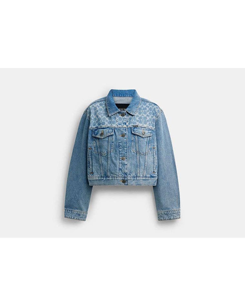 COACH Denim Cropped Jacket in Blue | Lyst