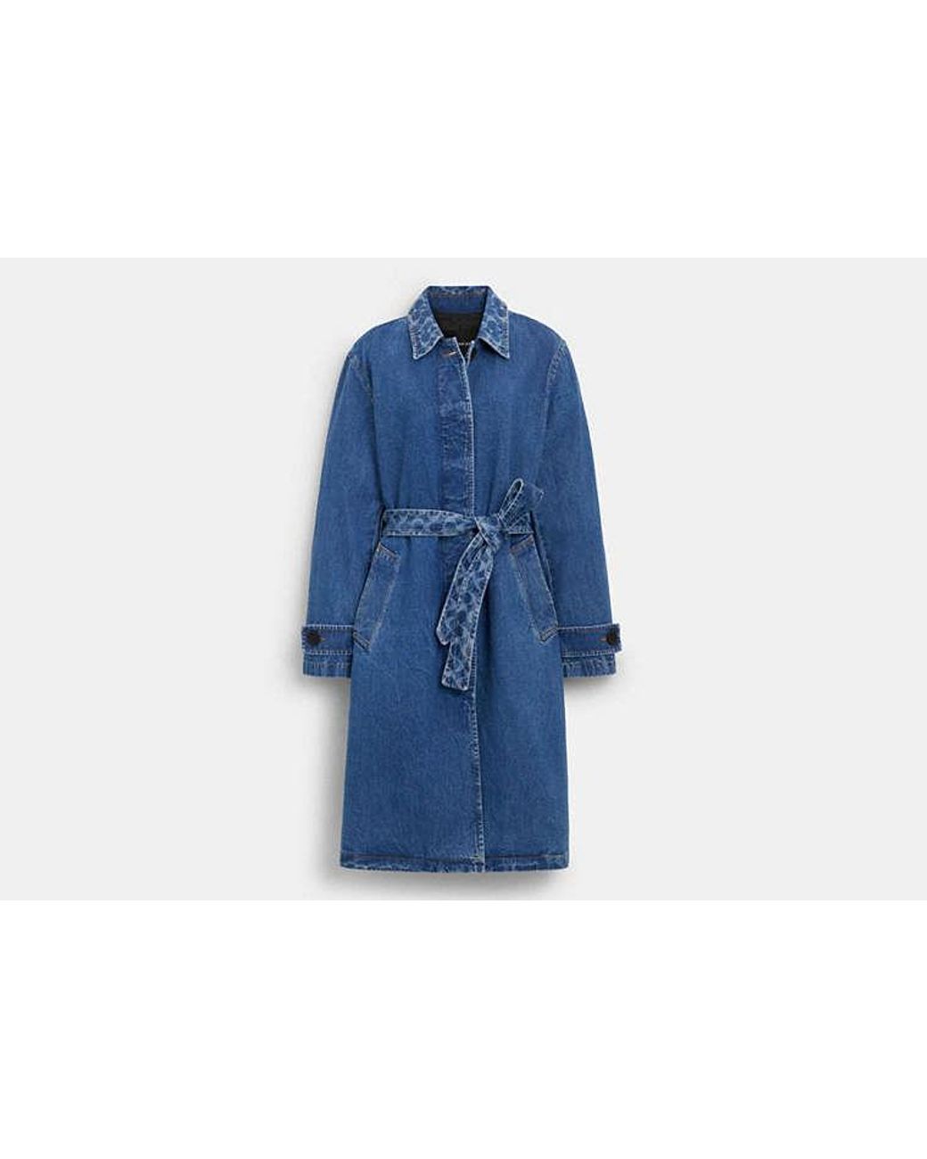 COACH Denim Trench in Blue | Lyst