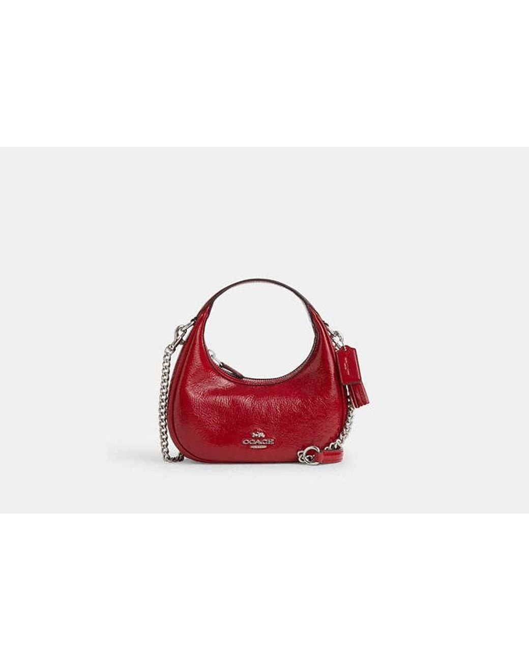 COACH Patent Leather Mini Top-Handle Crossbody in Red | Lyst UK