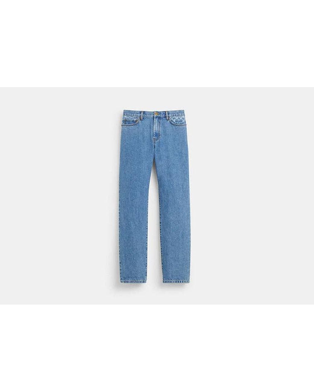 COACH Straight Fit Denim Jeans in Blue for Men | Lyst