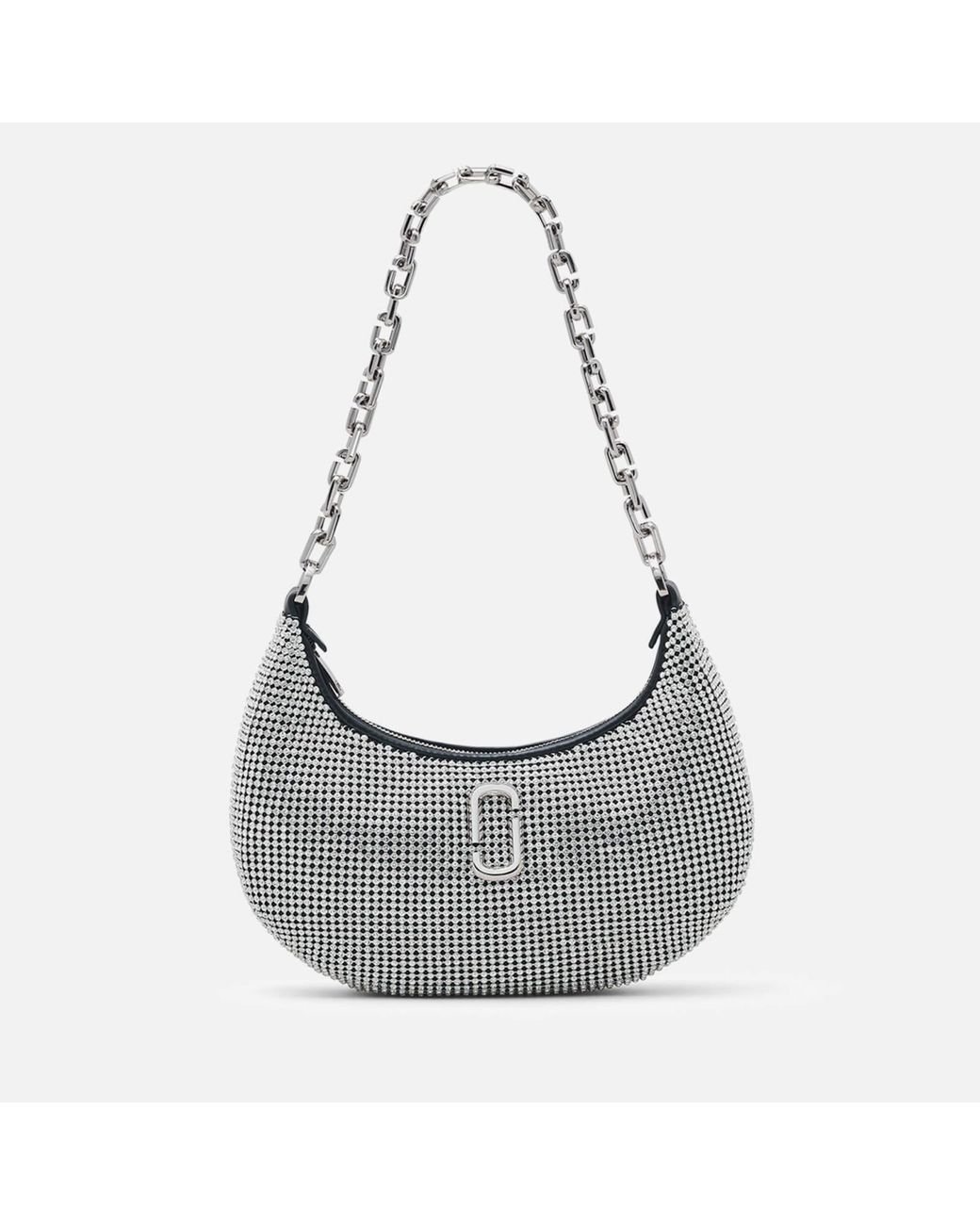 Marc Jacobs The Small Curve Rhinestone J Marc Shoulder Bag in Gray | Lyst