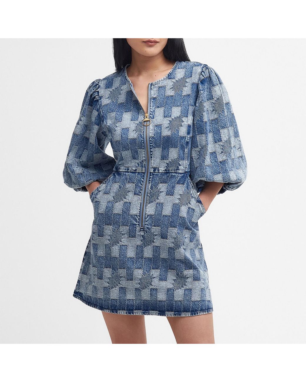 Barbour The Edit Bowhill Denim Mini Dress in Blue | Lyst