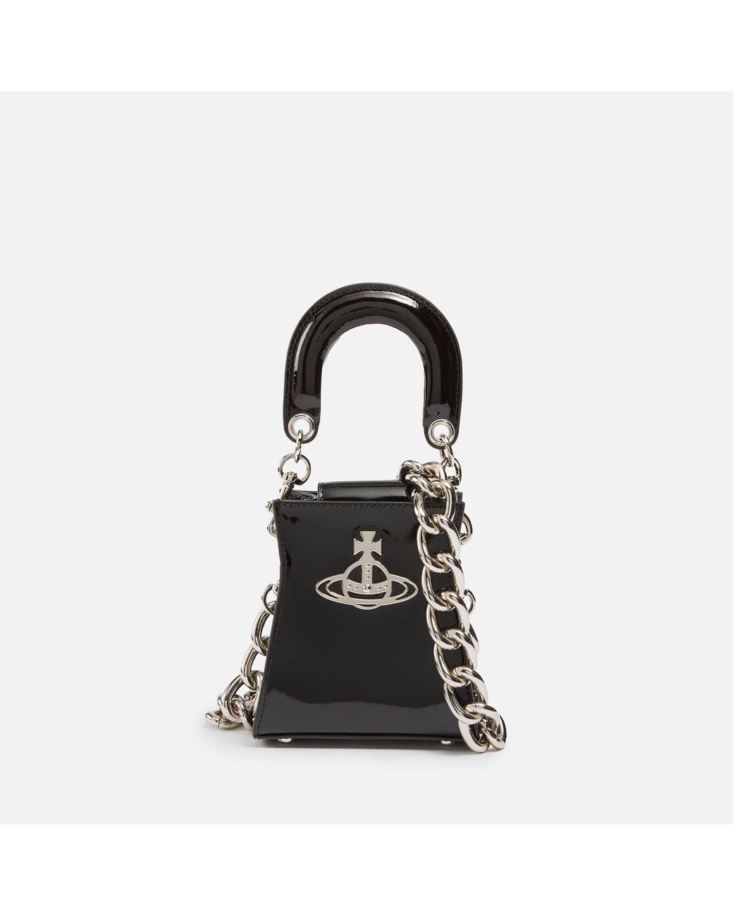 Vivienne Westwood Kelly Small Patent-leather Tote Bag in Black | Lyst