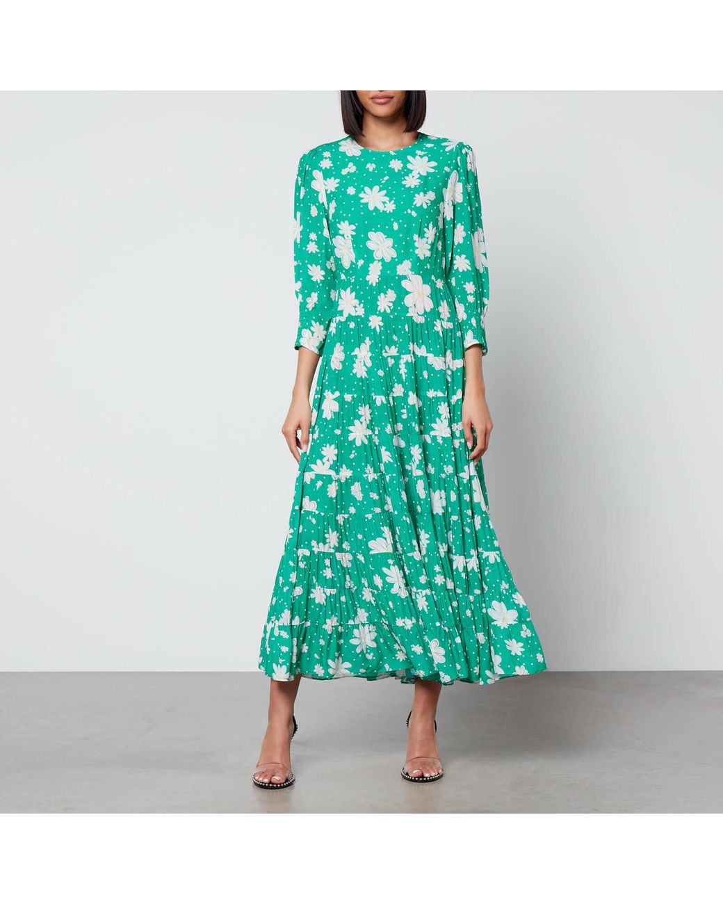 RIXO London Kristen Dress Green Daisy Dream | Lyst UK
