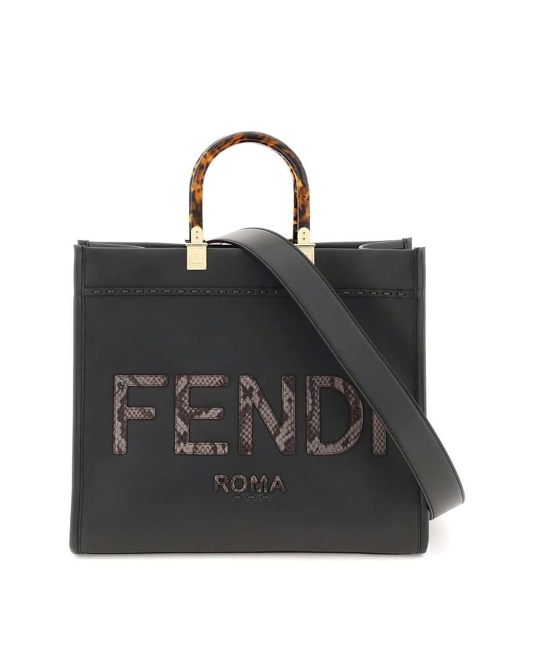 Fendi Sunshine Medium Tote Bag In Black Lyst