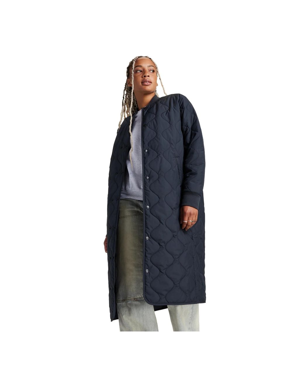 Converse Extra Long Malden Jacket in Blue | Lyst