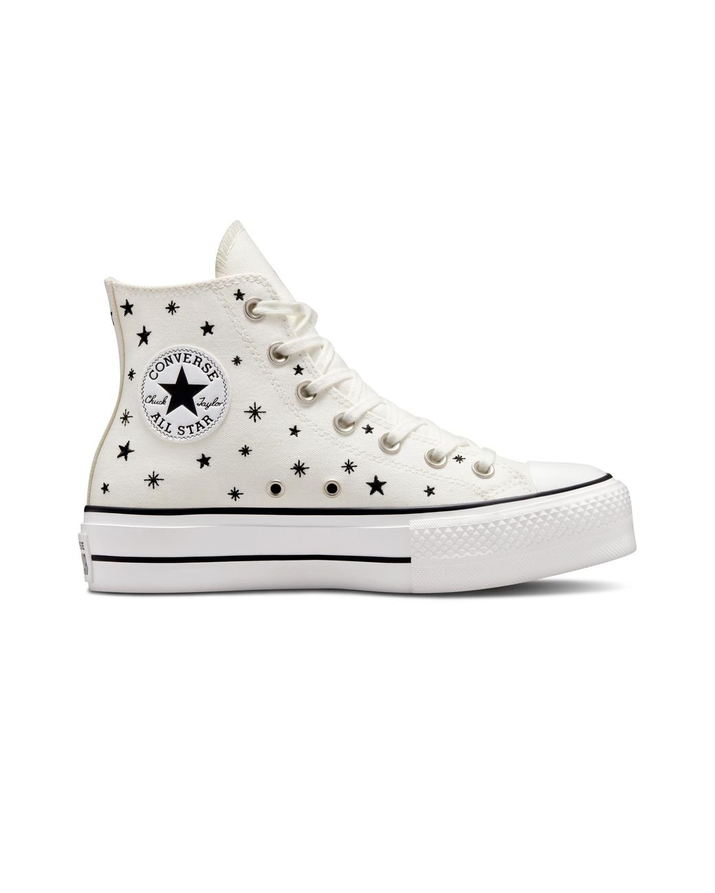 Converse Chuck Taylor All Star Lift Platform Embroidered Stars in White ...