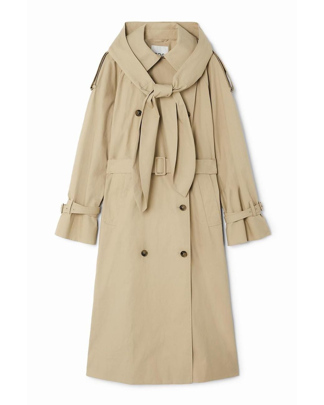COS Hooded Trench Coat in Natural | Lyst