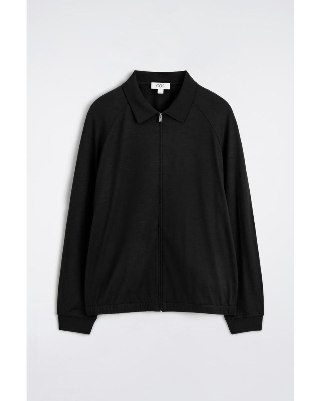 COS Wool-Jersey Bomber Jacket in Black for Men | Lyst UK