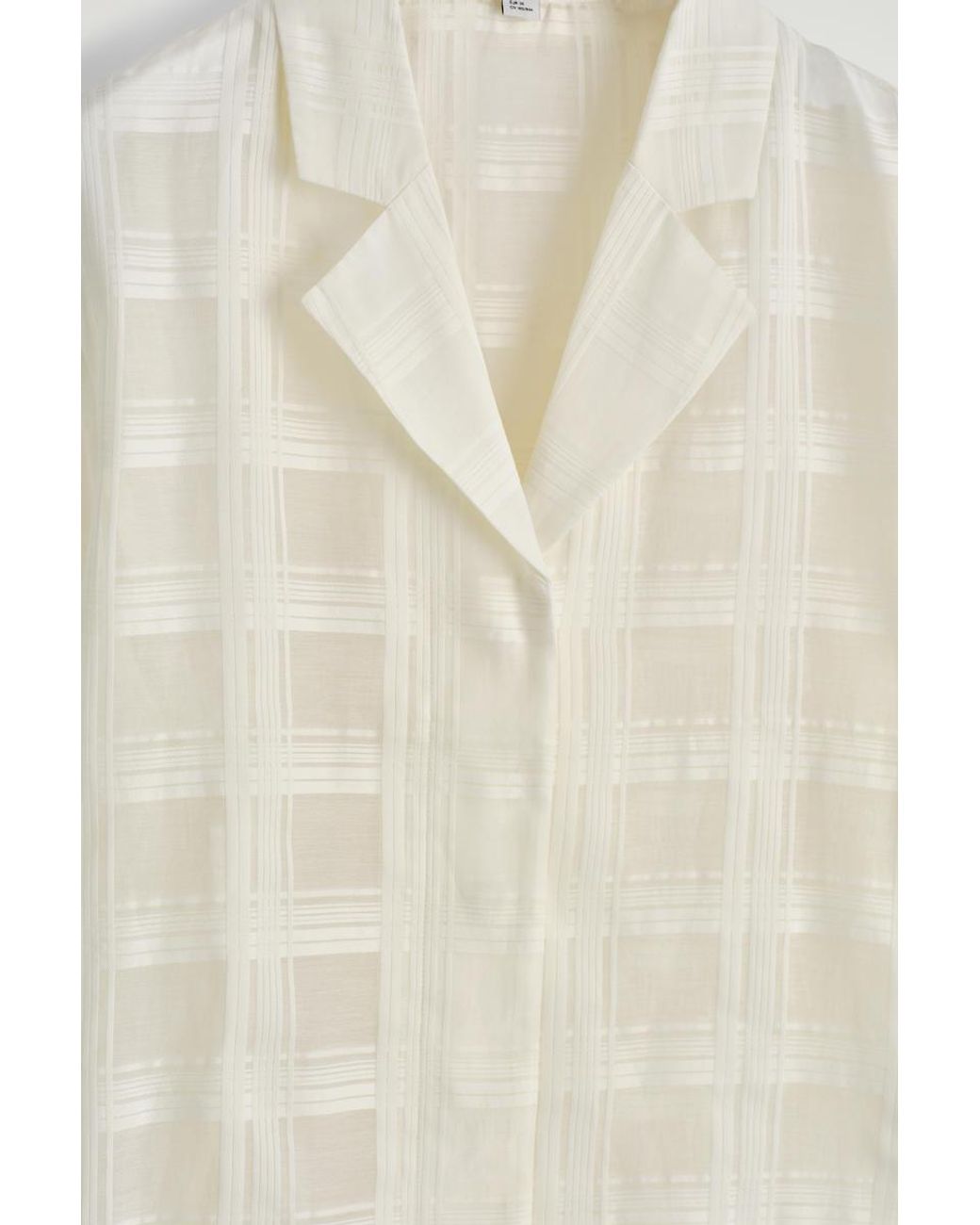COS Sheer Checked Resort Shirt in White | Lyst UK