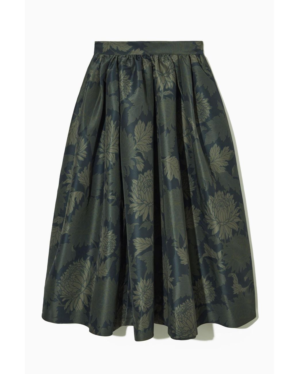 COS Voluminous Taffeta Midi Skirt in Gray | Lyst