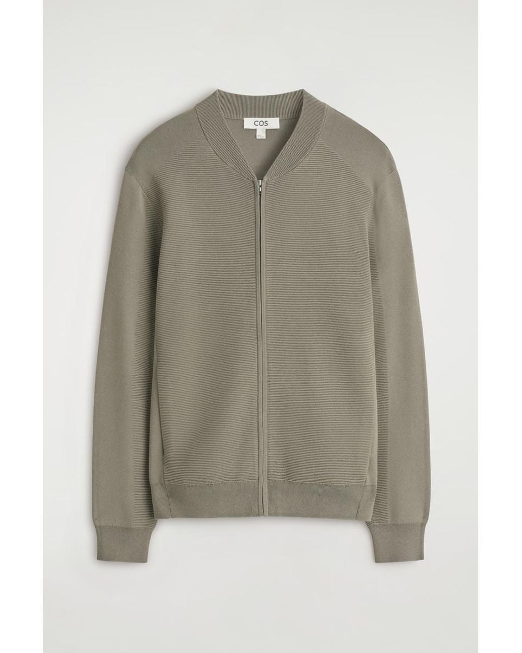 COS Textured Knitted Bomber Jacket in Grey for Men | Lyst UK