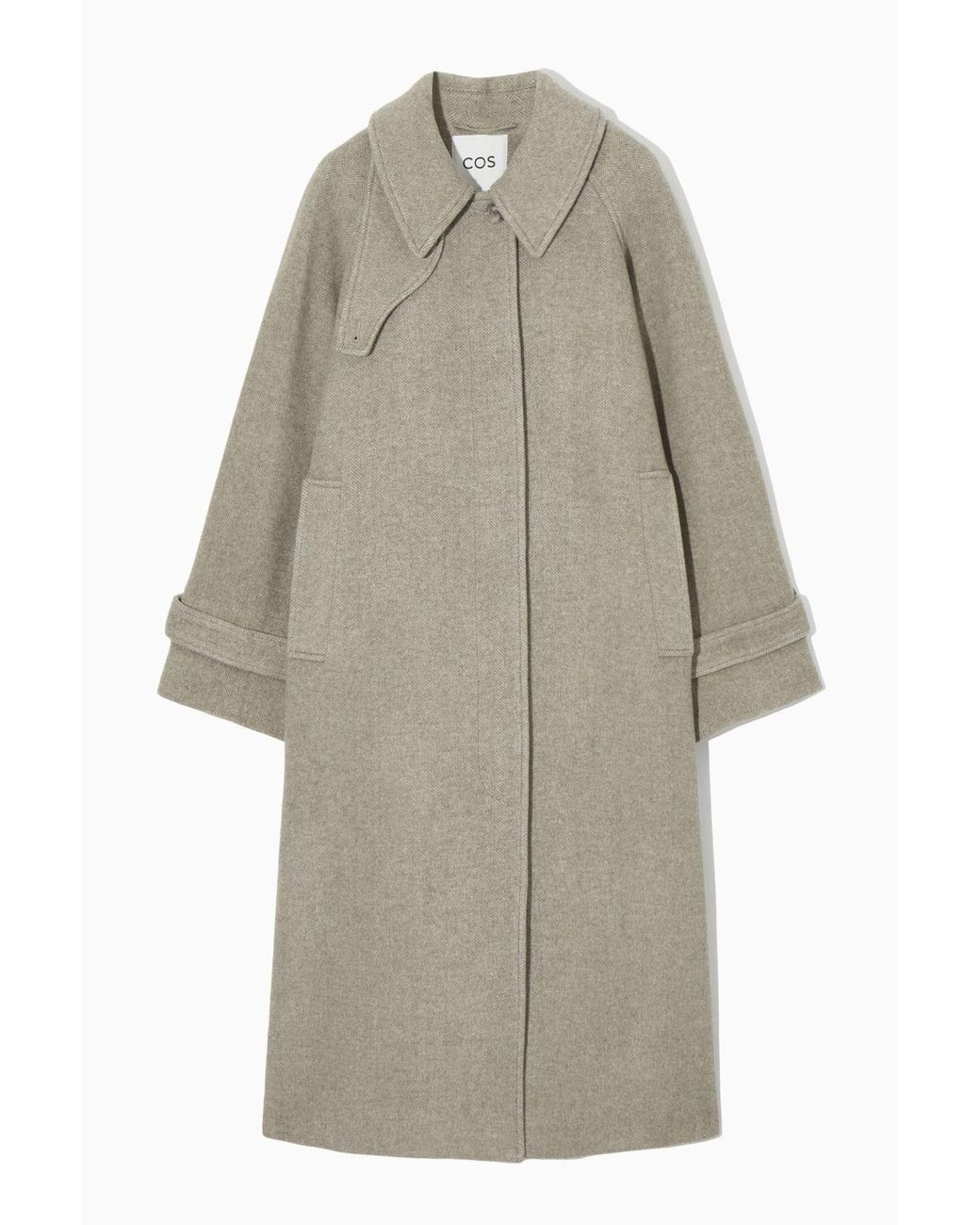 COS Oversized Rounded Wool Coat in Natural | Lyst