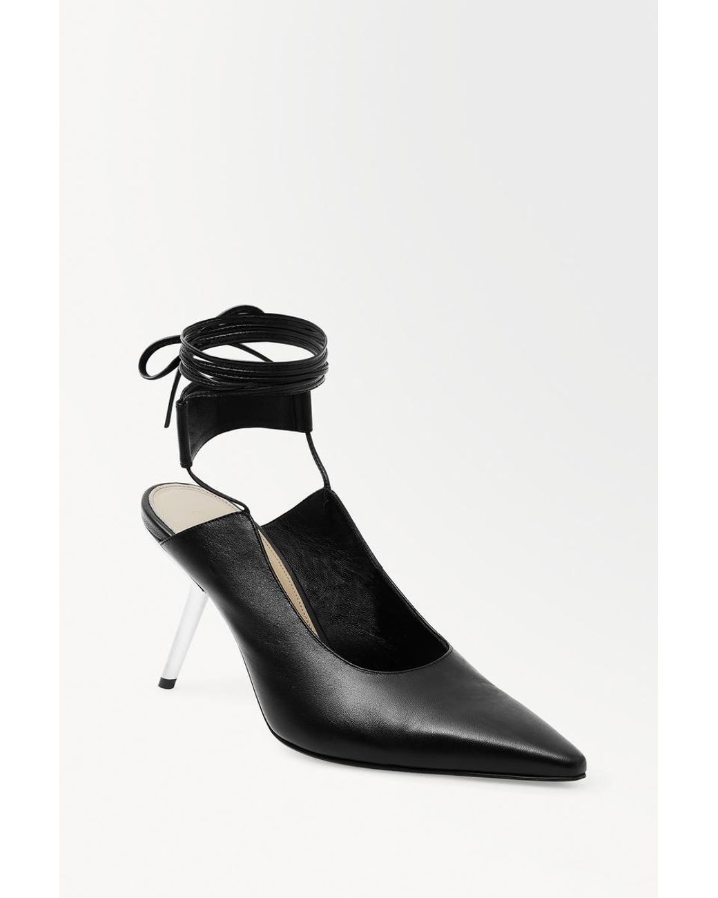 COS The Angled Lace-up Pumps in Black | Lyst