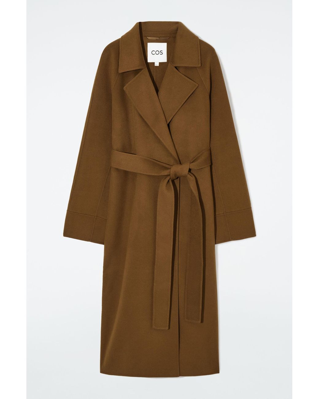COS Belted Double-faced Wool Coat in Brown | Lyst UK