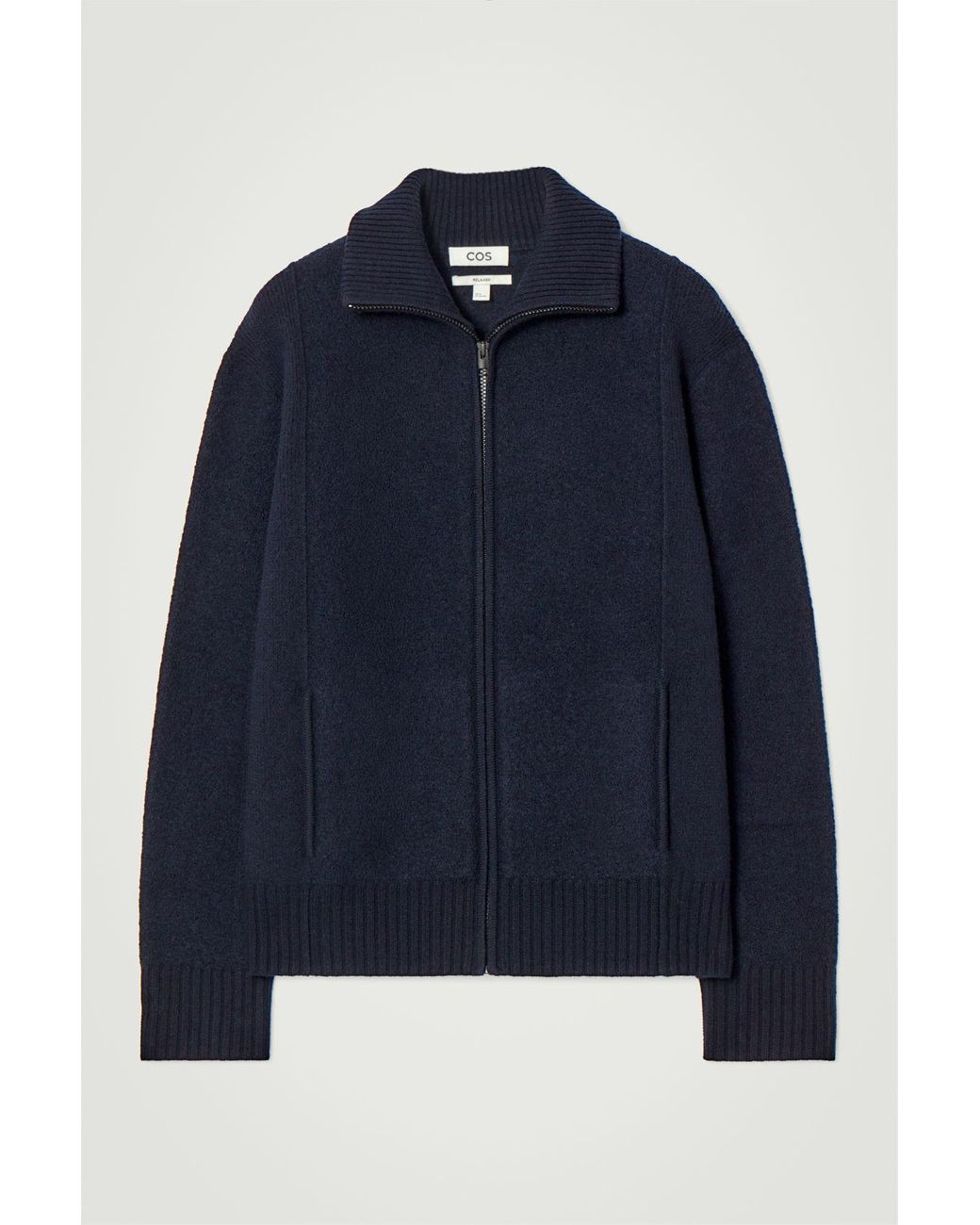 COS Boiled Merino Wool Track Jacket in Blue for Men | Lyst