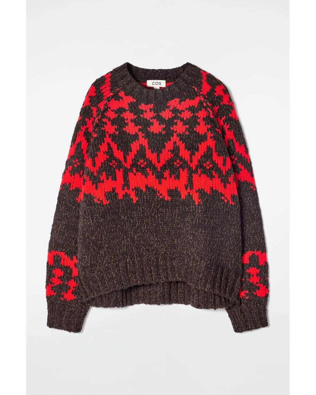 COS Fair-isle Wool Sweater in Red | Lyst