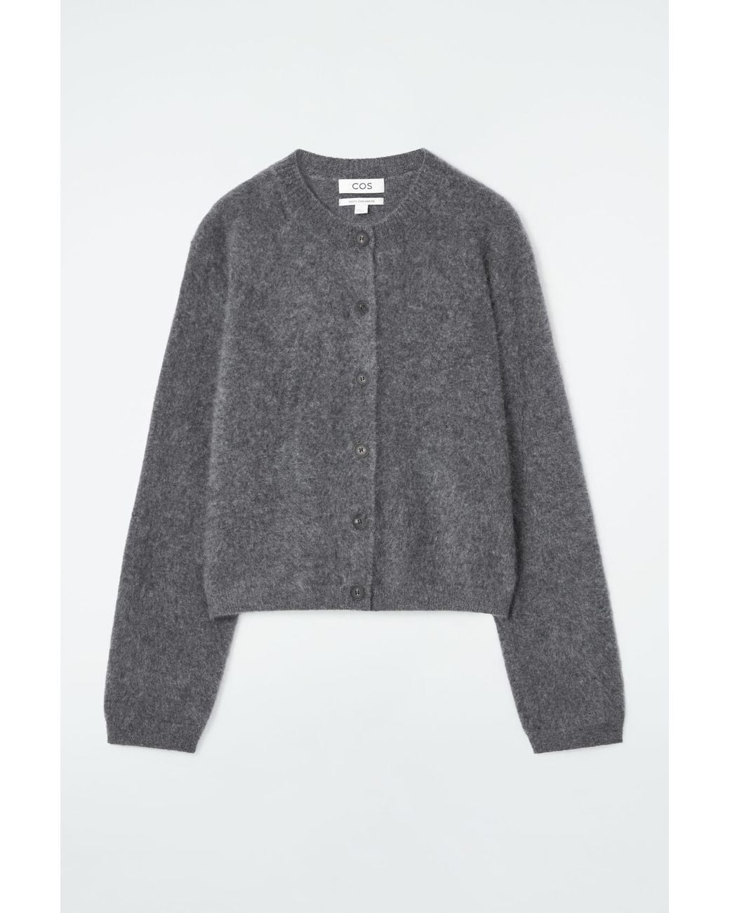 COS Pure Brushed-cashmere Cardigan in Gray | Lyst