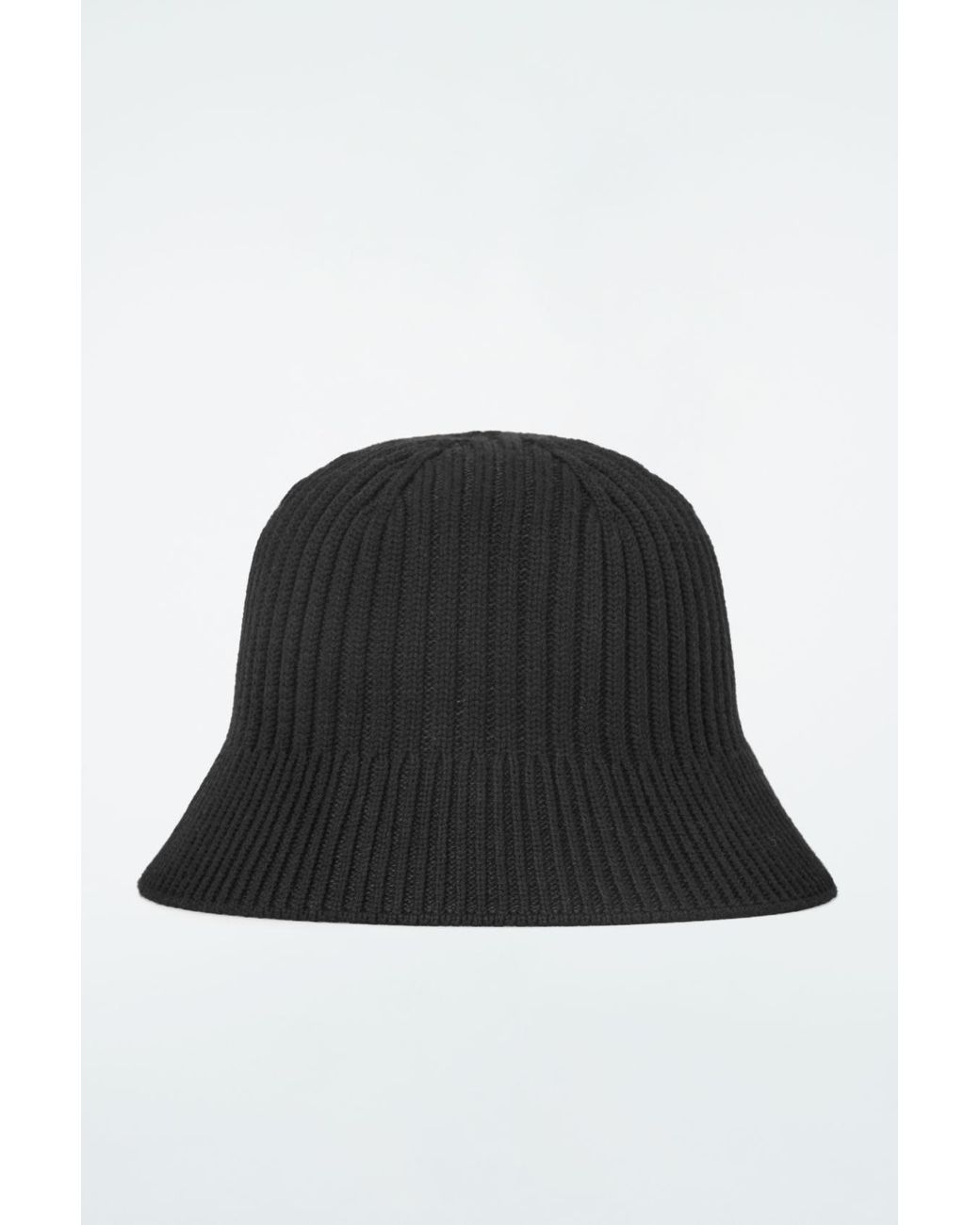 COS Ribbed-knit Bucket Hat in Black | Lyst