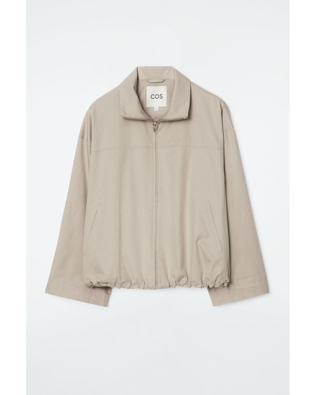 COS Bubble-hem Cotton Jacket in Natural | Lyst