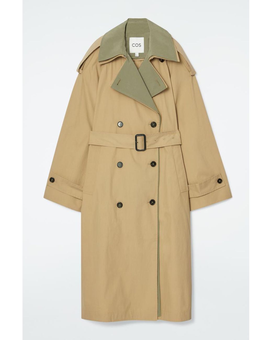 COS Layered Double-breasted Trench Coat in Natural | Lyst