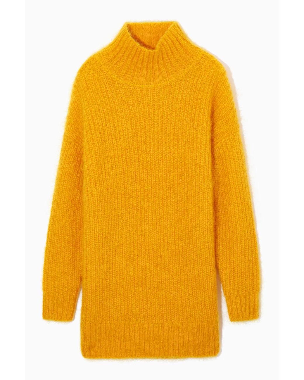 COS Funnel-neck Mohair Tunic in Yellow | Lyst