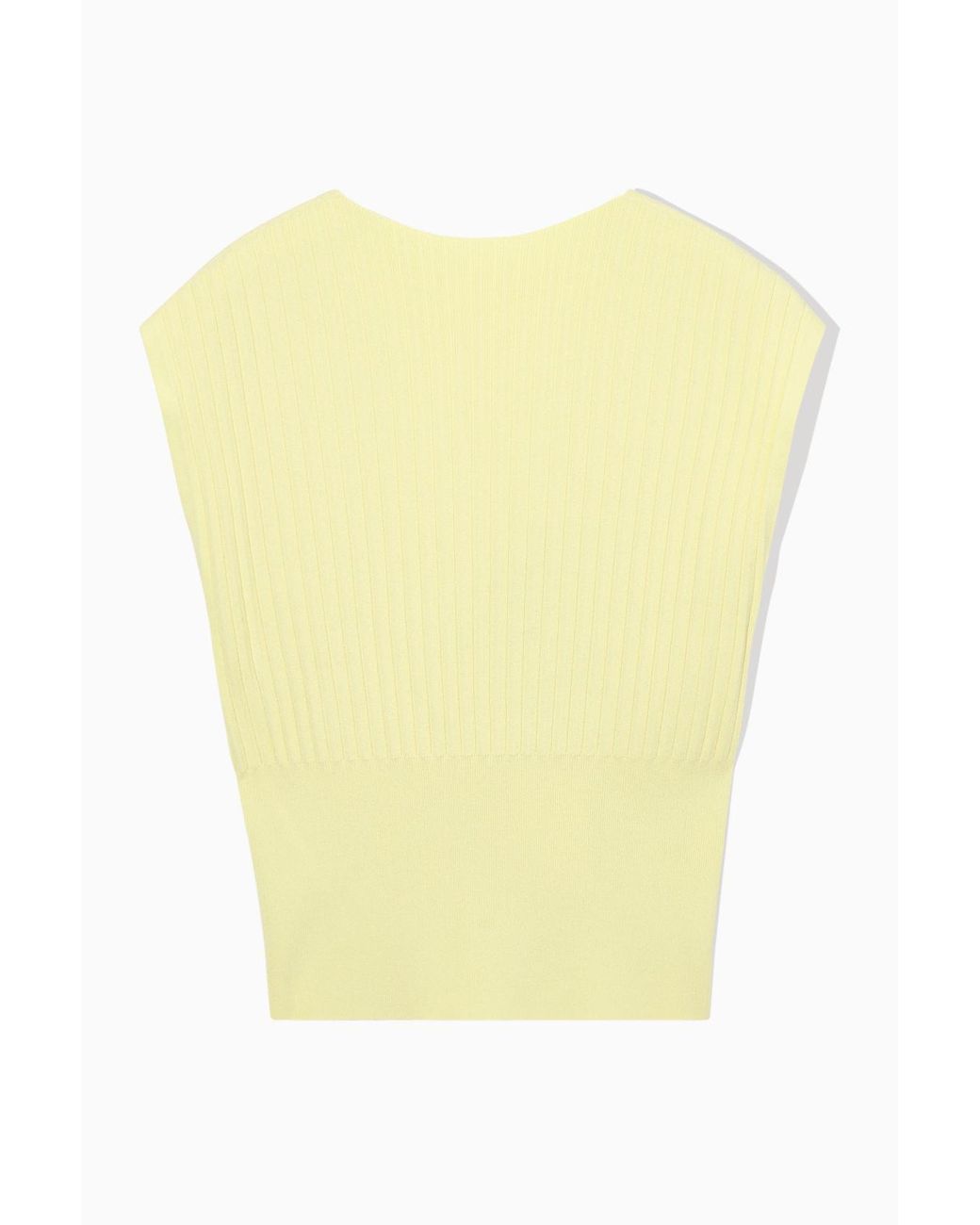 COS Pleated Knitted Sleeveless Top in Yellow | Lyst