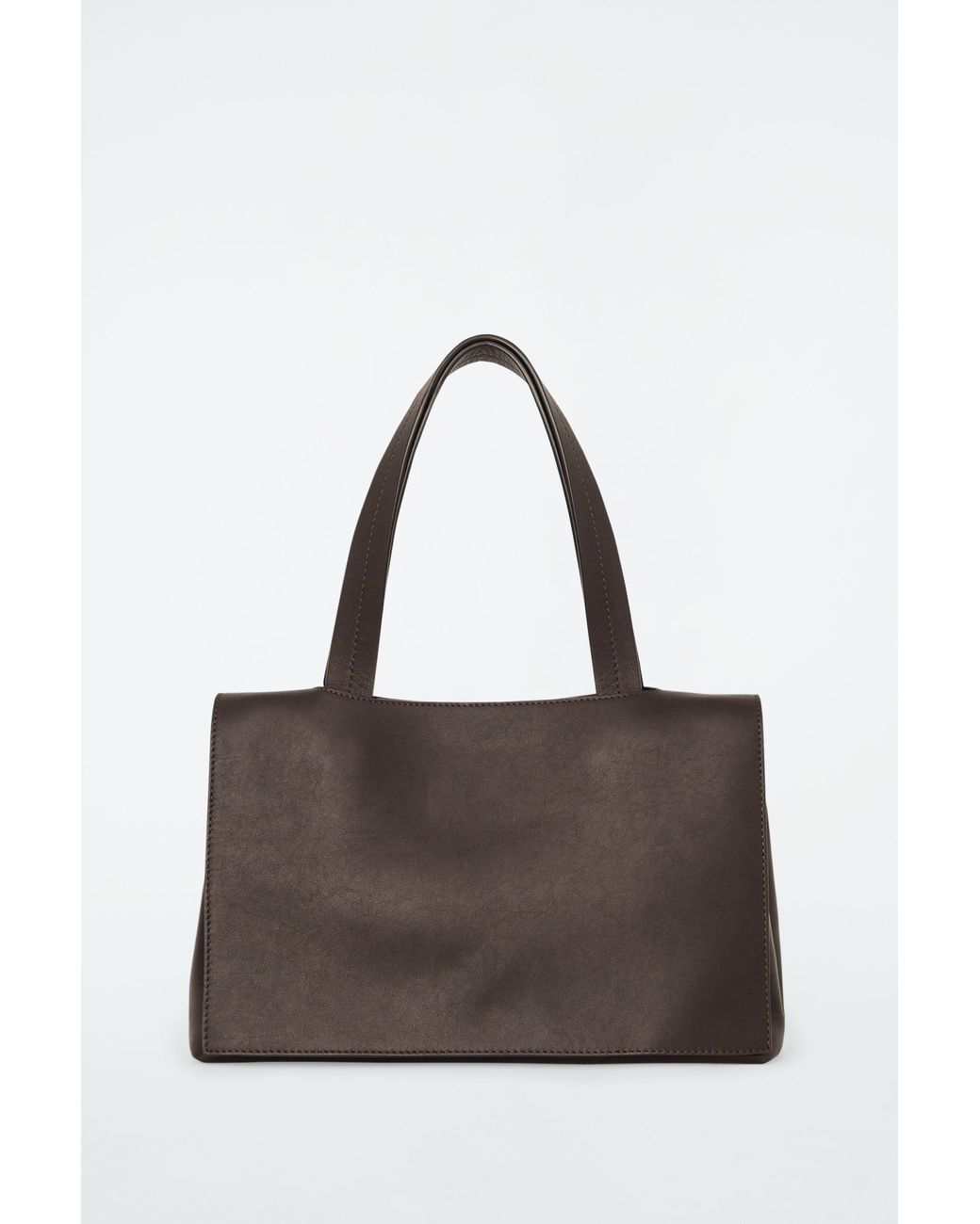 COS The Small Flap Tote - Leather in Brown | Lyst UK