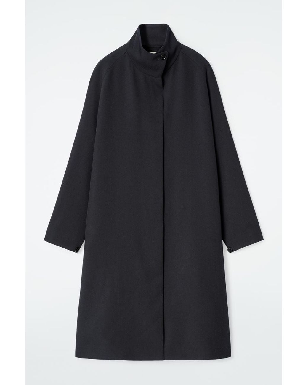 COS Trapeze Wool-blend Coat in Blue | Lyst