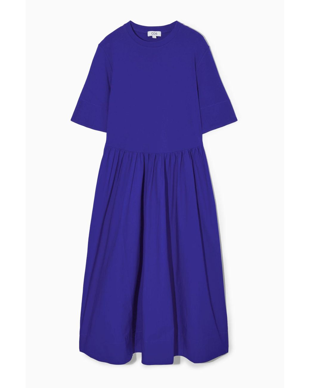 COS Contrast-panel Midi T-shirt Dress in Purple | Lyst