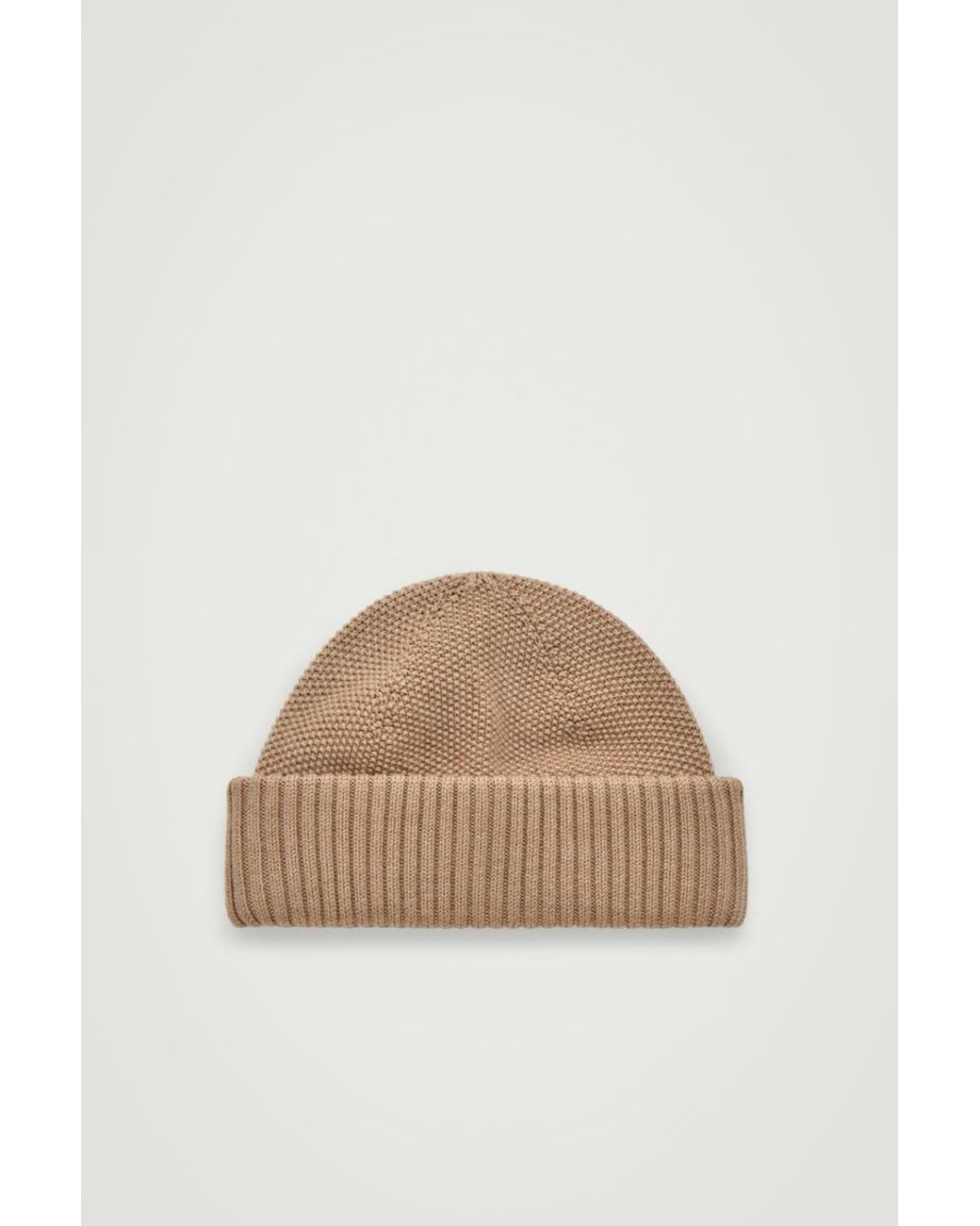 COS Textured Wool Beanie in Natural for Men | Lyst UK