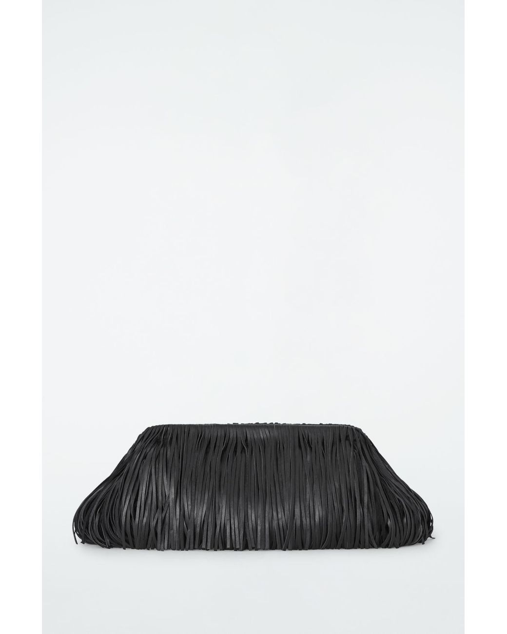 COS Tasseled Framed Clutch - Leather in Black | Lyst
