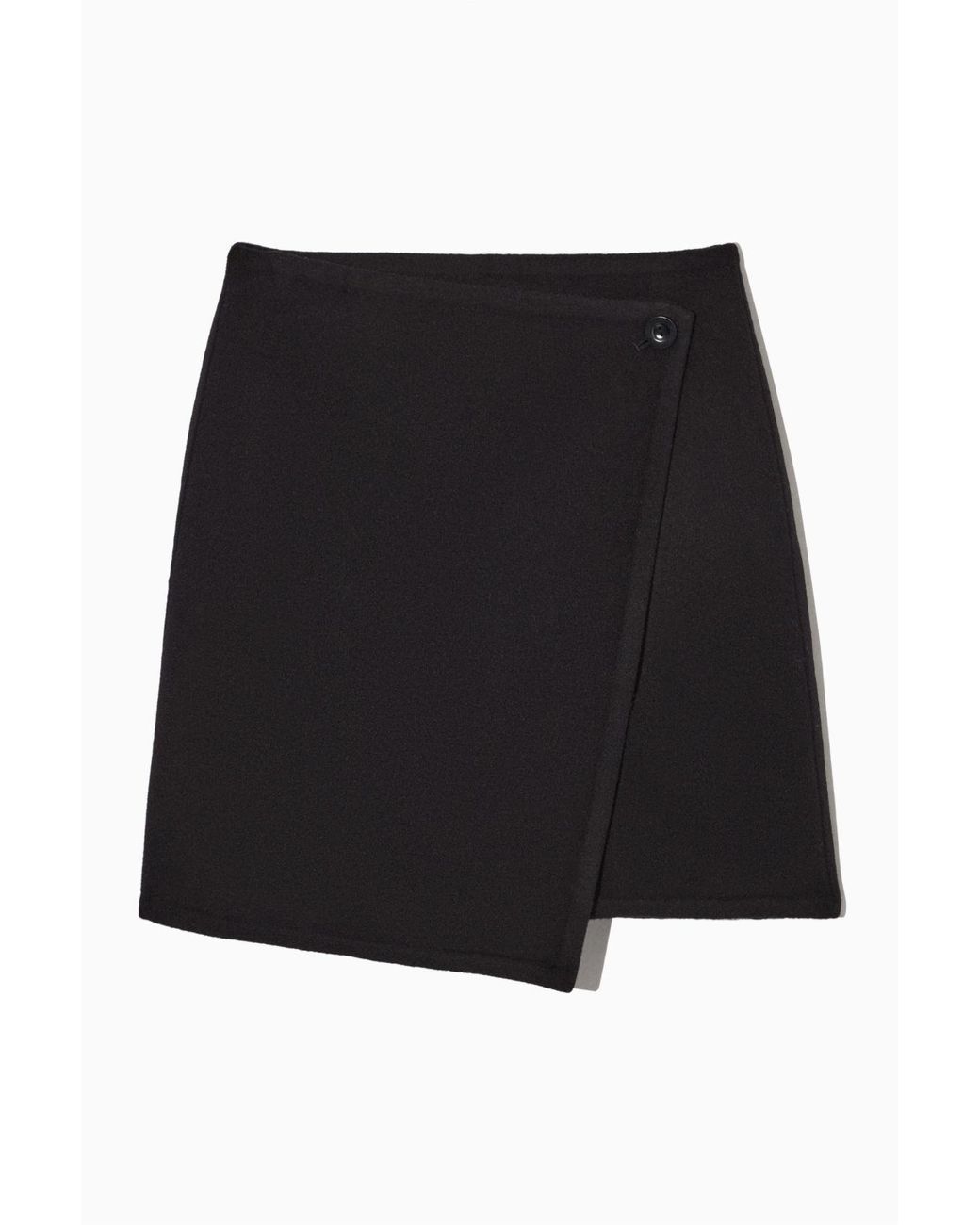 COS Wool Mini Wrap Skirt in Black | Lyst