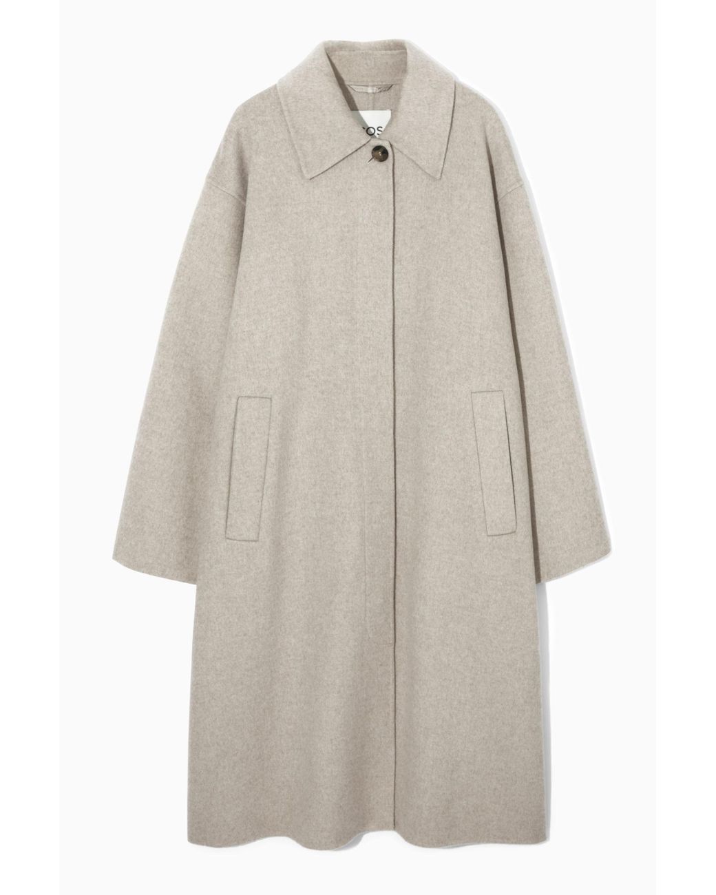 COS Collared Double-faced Wool Coat in Grey | Lyst UK